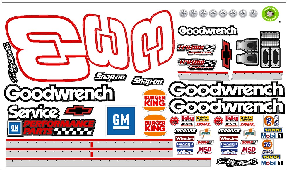 Nascar RC Replica Decal Set – #3 Earnhardt Goodwrench GM | Truline ...