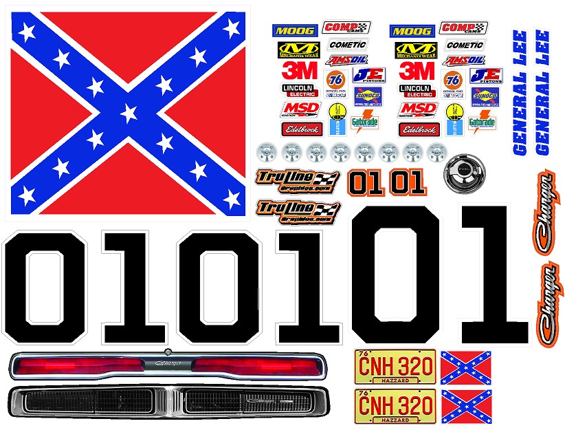 Nascar RC Replica Decal Set – #01 Dukes of Hazard GEN. LEE | Truline ...