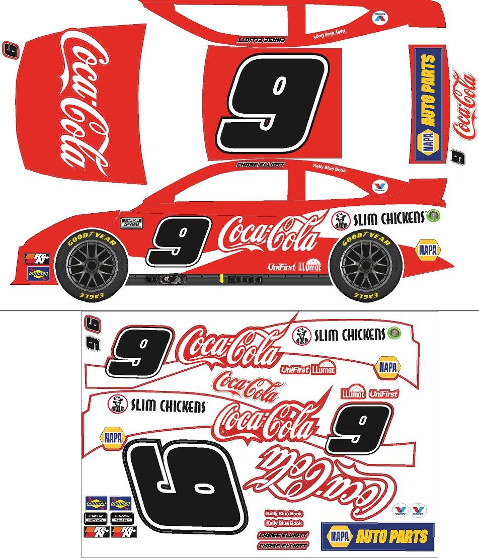 Nascar RC Replica Decal Set – #9 Chase COKE Slim Chicken | Truline ...